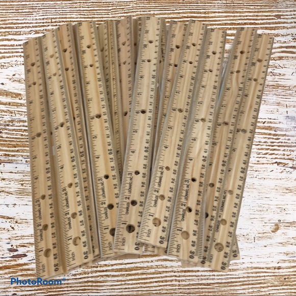 Charles Leonard | Office | New Set Of 3 Wooden Rulers With Metal Edge ...
